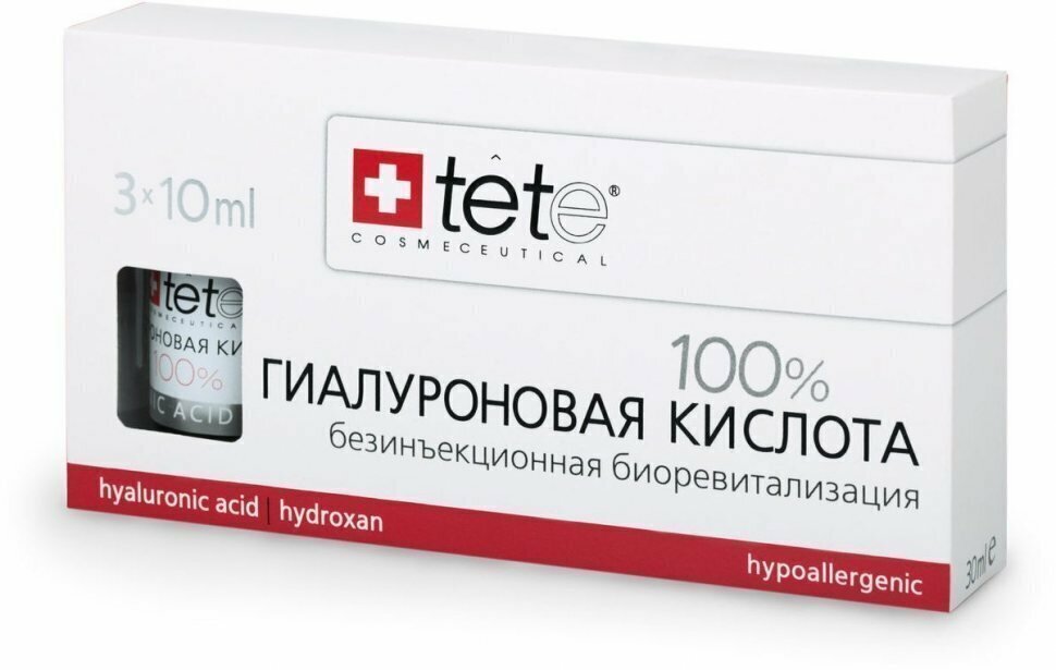 TETe Cosmeceutical Гиалуроновая кислота 100% / Pure Hyaluronic, 3 шт * 10 мл