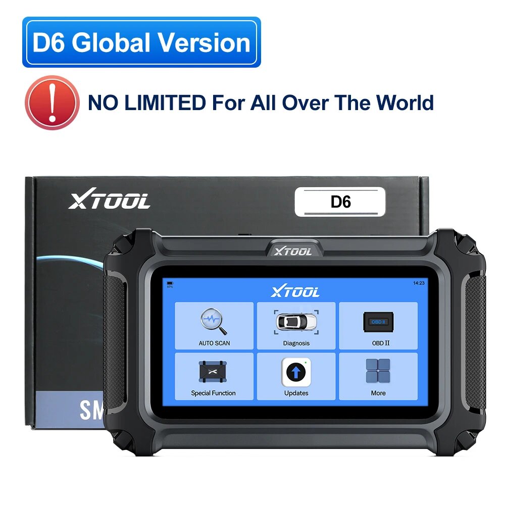 Диагностический сканер Xtool D6 с пожизненным бесплатным обновлением, полным сканированием всех систем, автоматическим определением VIN, поддержкой CANFD, FCA, 15 сервисных функций, OBD2, инструмент для диагностики автомобилей.