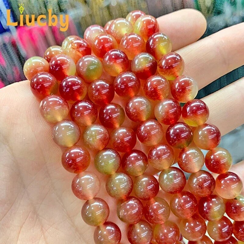 Бусины из халцедона 4/6/8/10/12/14 мм 6mm-about 62pcs, Watermelon crystal