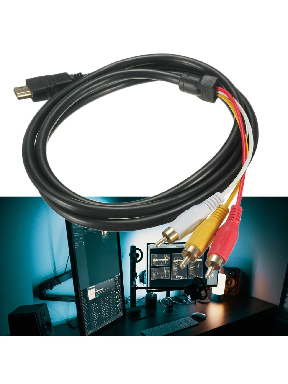 Аудио- и видеокабель HDMI- 3RCA — фото 1