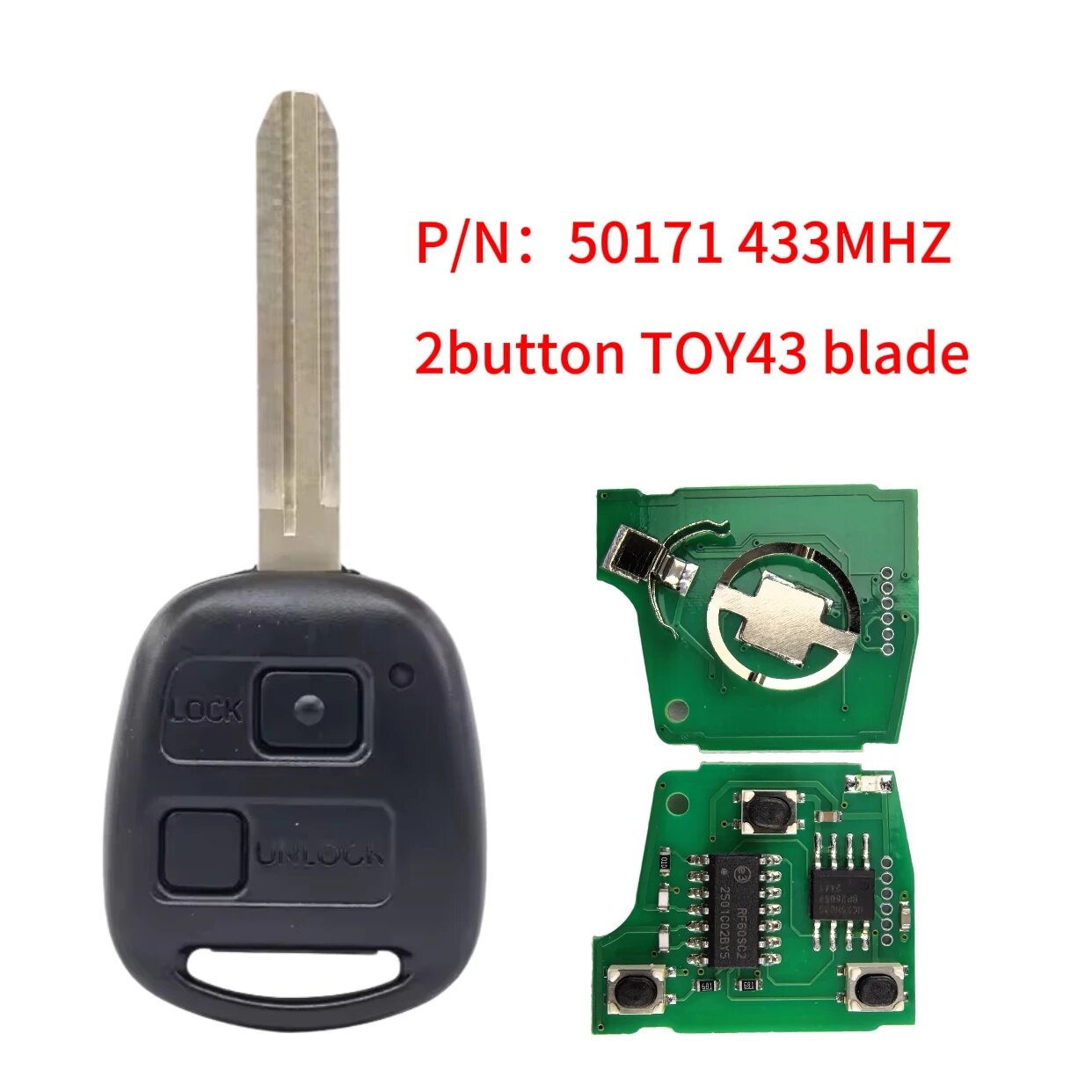 Ключ для Toyota Prado RAV4 Kluger Previa FJ Cruiser Land Cruiser 50171 433MHz 2BT