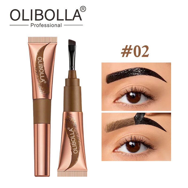 Пилинг-краска для бровей OLIBOLLA LA-E235, водостойкая, стойкая до 5 дней, не стирается от пота, полустойкий эффект, 4 оттенка, гель для бровей