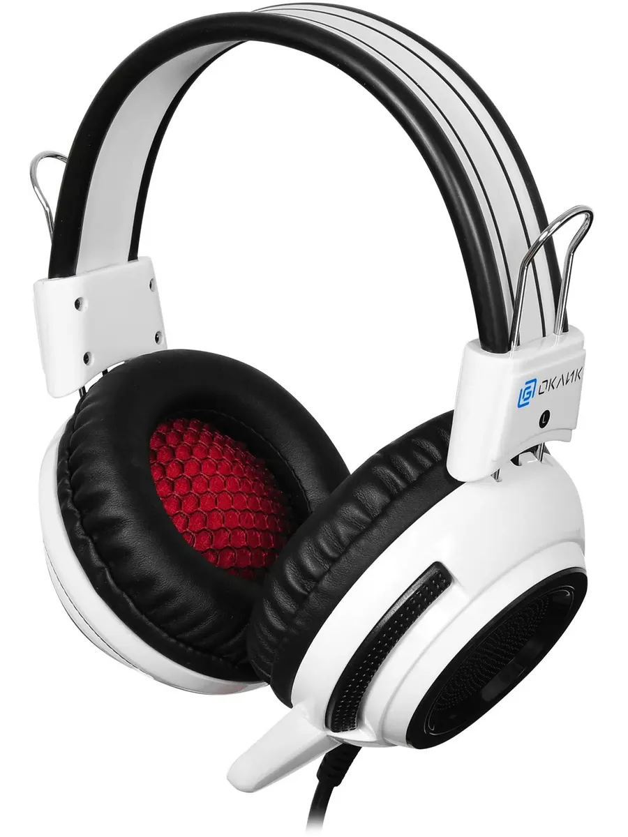 Гарнитура проводная Oklick HS-G300 ARMAGEDDON белый/черный, 2.3 м, мониторы, оголовье