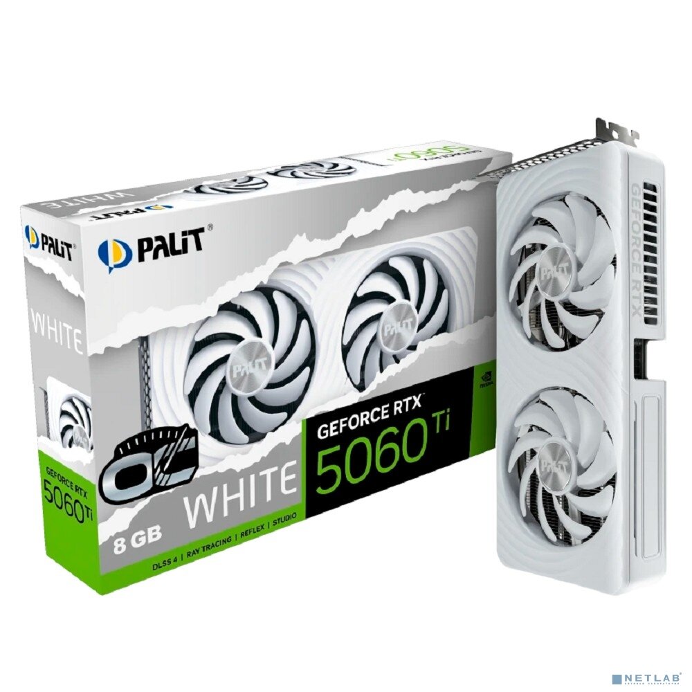 Видеокарта Palit RTX5060Ti WHITE OC 8GB GDDR7 128bit 3xD