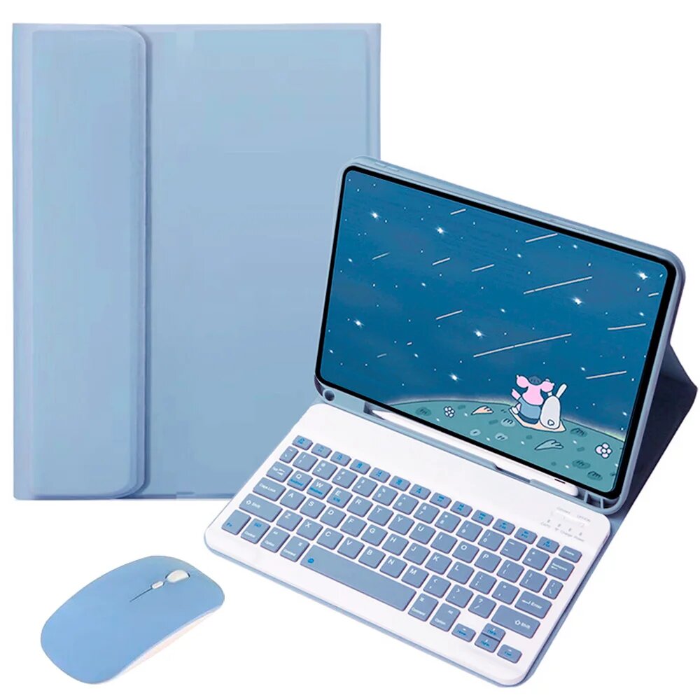 Кожаный чехол с Bluetooth-клавиатурой qukam для Samsung Galaxy Tab A9 Plus Arabic keyboard, Set 3