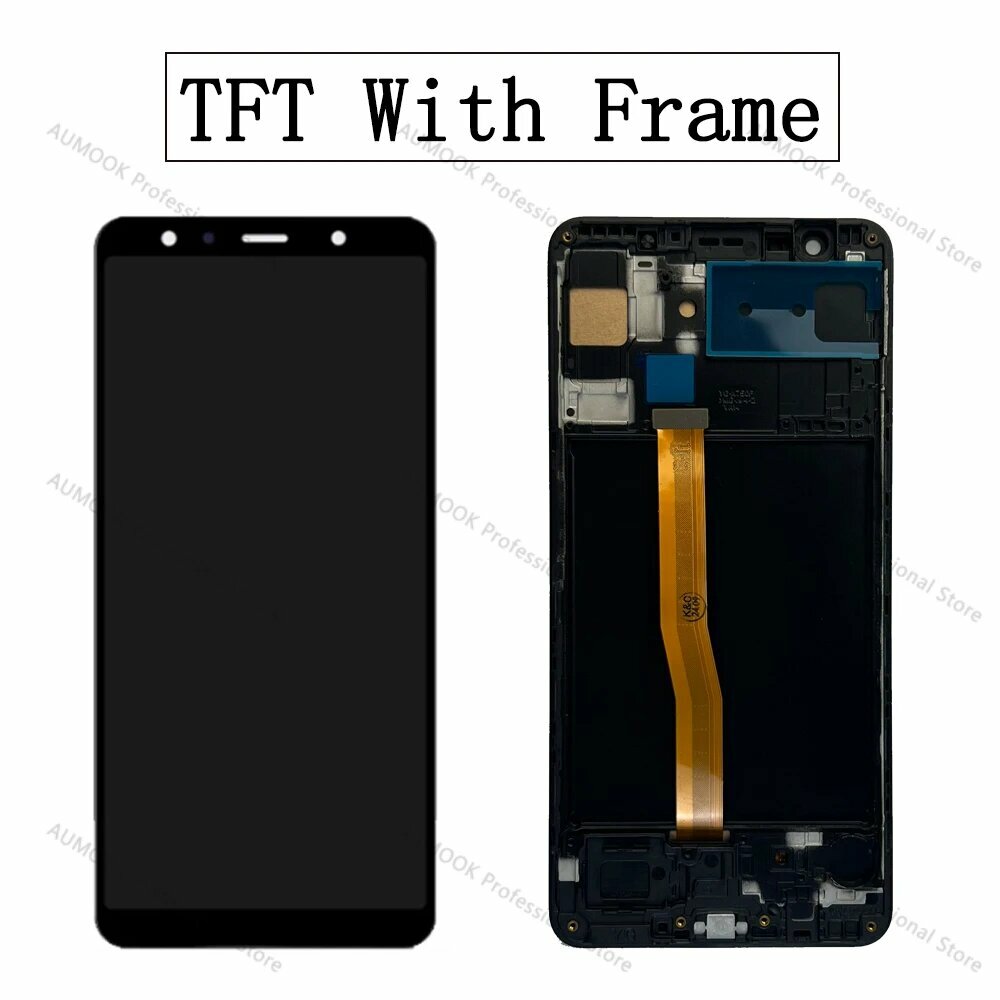 Новый протестированный ЖК-дисплей для Samsung A7 2018, дисплей SM-A750F, ЖК-дисплей A750G, дигитайзер сенсорного экрана для Samsung A7 2018, замена ЖК-дисплея TFT-With-Frame