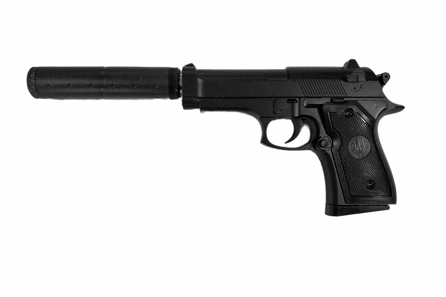 Пистолет металлический V1+ VIOLENT SUPER FORCE с глушителем калибр 6мм