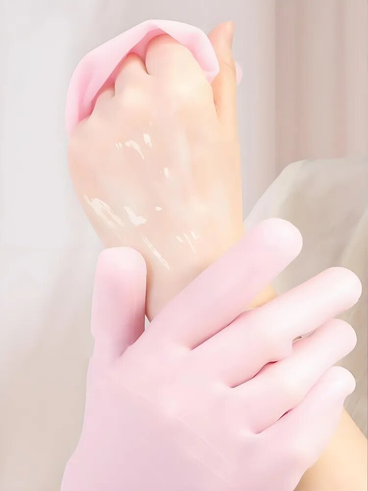 Силиконовые перчатки для ухода за руками увлажняющие против трещин и сухости, невидимые гелевые перчатки для SPA-ухода дома, размягчают огрубевшую кожу