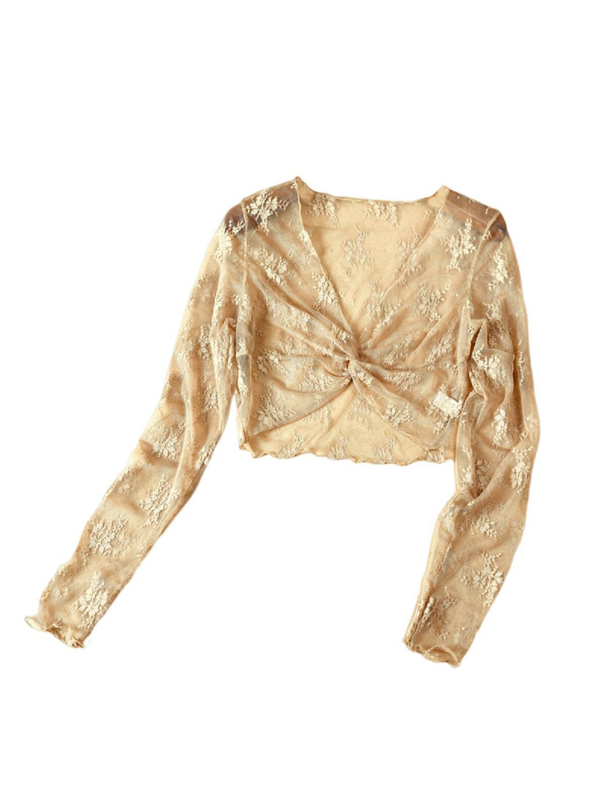 Женский кружевной болеро, Цвет Хаки - L