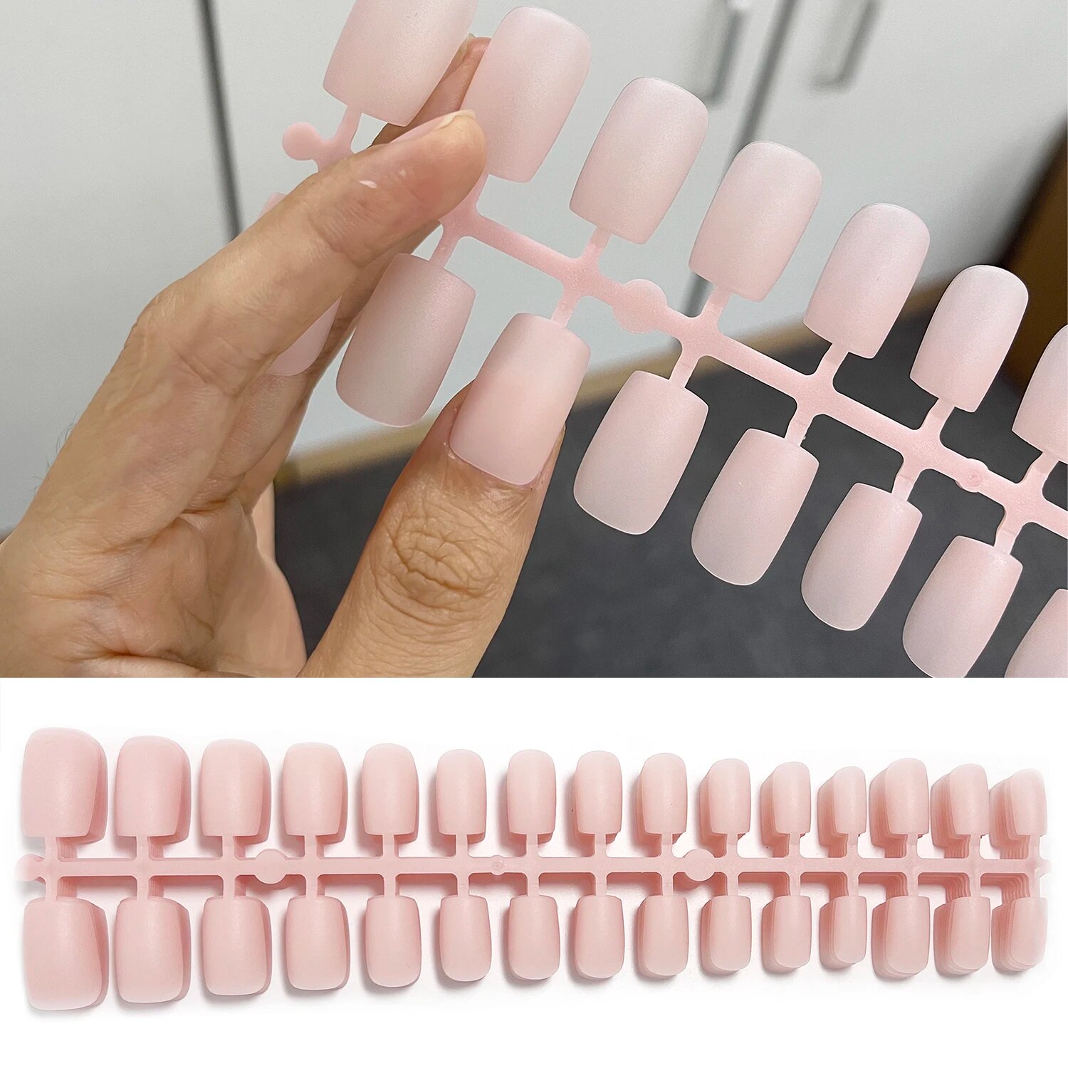 240 шт. Накладные ногти миндаль, розовый, Bag Sq pink240 196