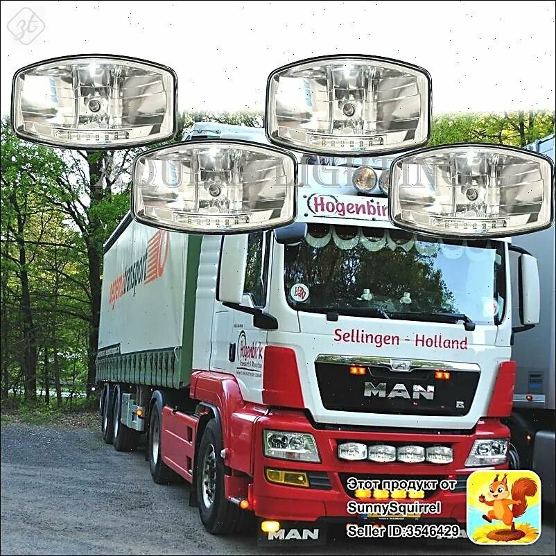 Прожектор дальнего света 24В для грузовиков Scania Volvo MAN Renault, замена оригинальной фары, 1 шт.