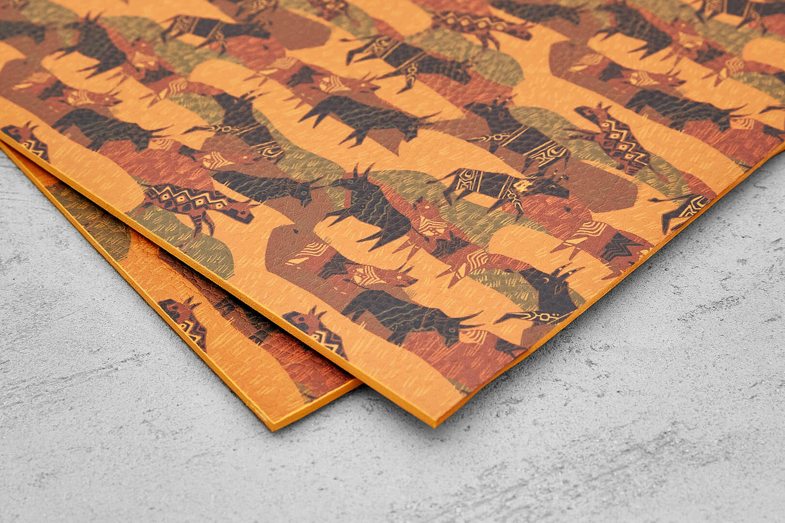 Кайдекс Cow leather orange 2,03мм, лист 300x200мм