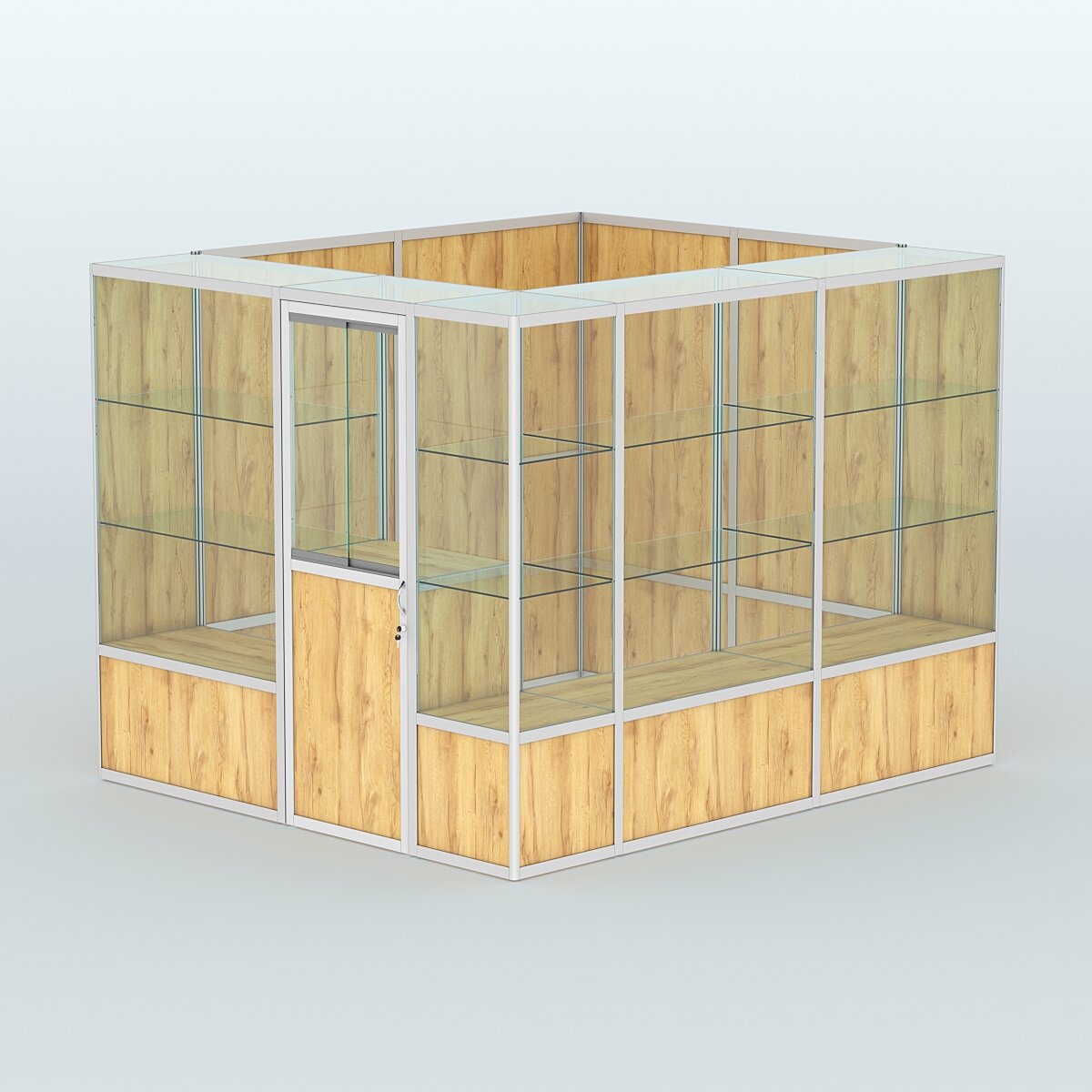 Павильон из профиля угловой №4б (5,5 кв. м), Дуб Золотистый