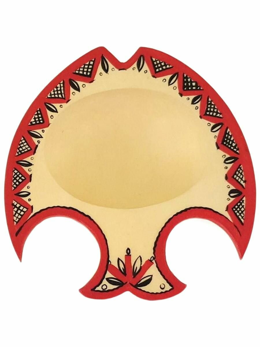 Сувенир, Солонка рыбка-мезень (492), Северная роспись (Мезенская), ручная авторская работа