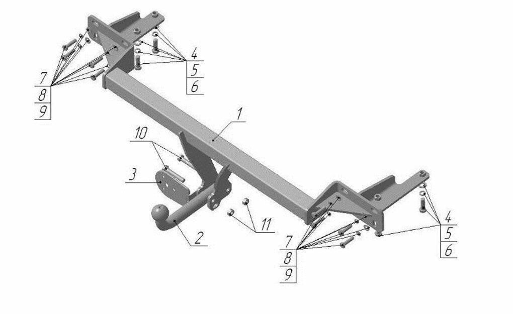 Фаркоп для Nissan Almera Classic 2006-2012 Тип шара: A. Нагрузки: 1200/75 кг, NS 14