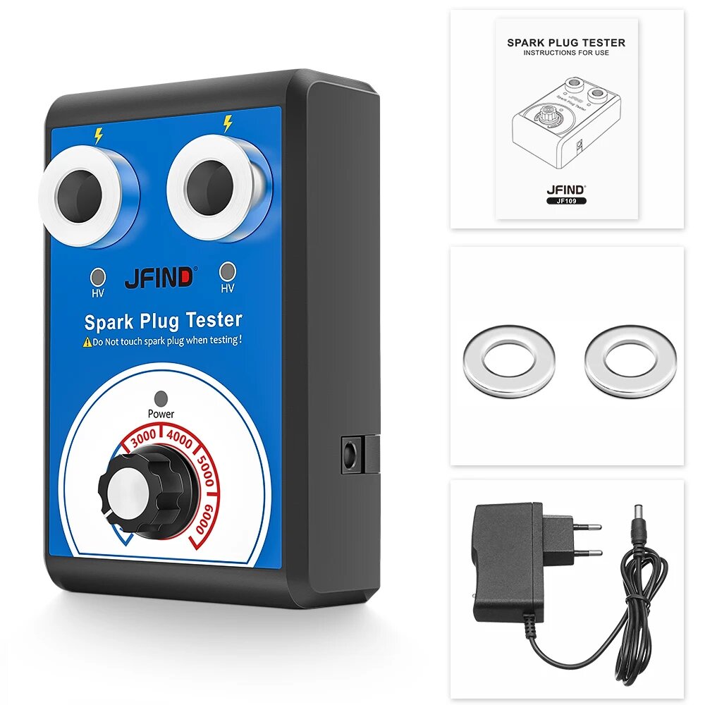Тестер зажигания JF109 EU plug, 0-6000 об/мин
