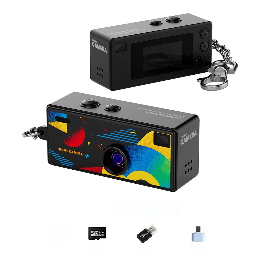 Мини-камера G6 Thumb Camera 1080P HD – Ключница-видеорегистратор с широкоугольным объективом 130°, ретро-дизайн（32GB）