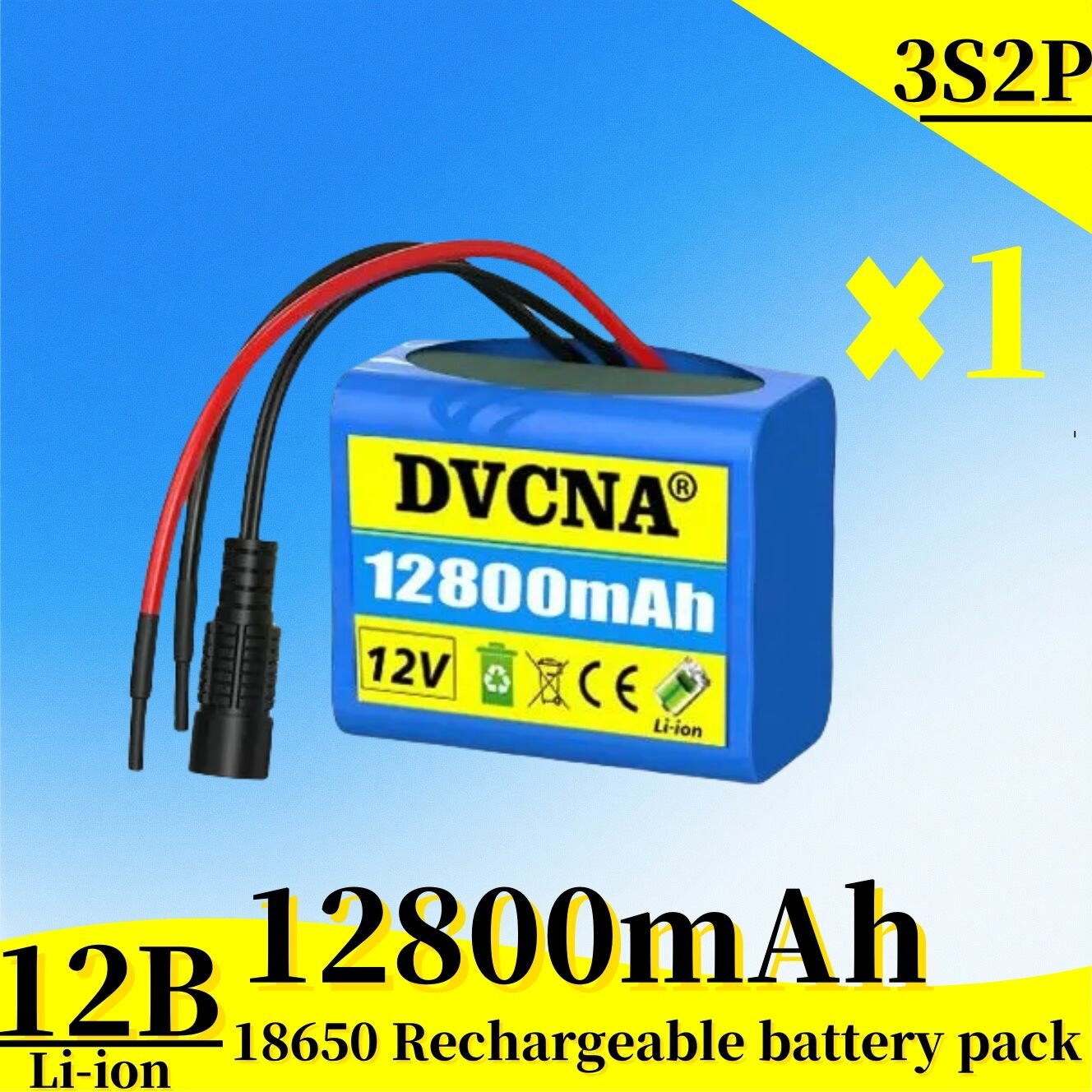 Новый аккумулятор 12V 12.8Ah 3S2P BMS для блютуз-колонок, ксеноновых ламп и светильников на солнечных батареях (18650, 12 800mAh, защита от перезаряда)