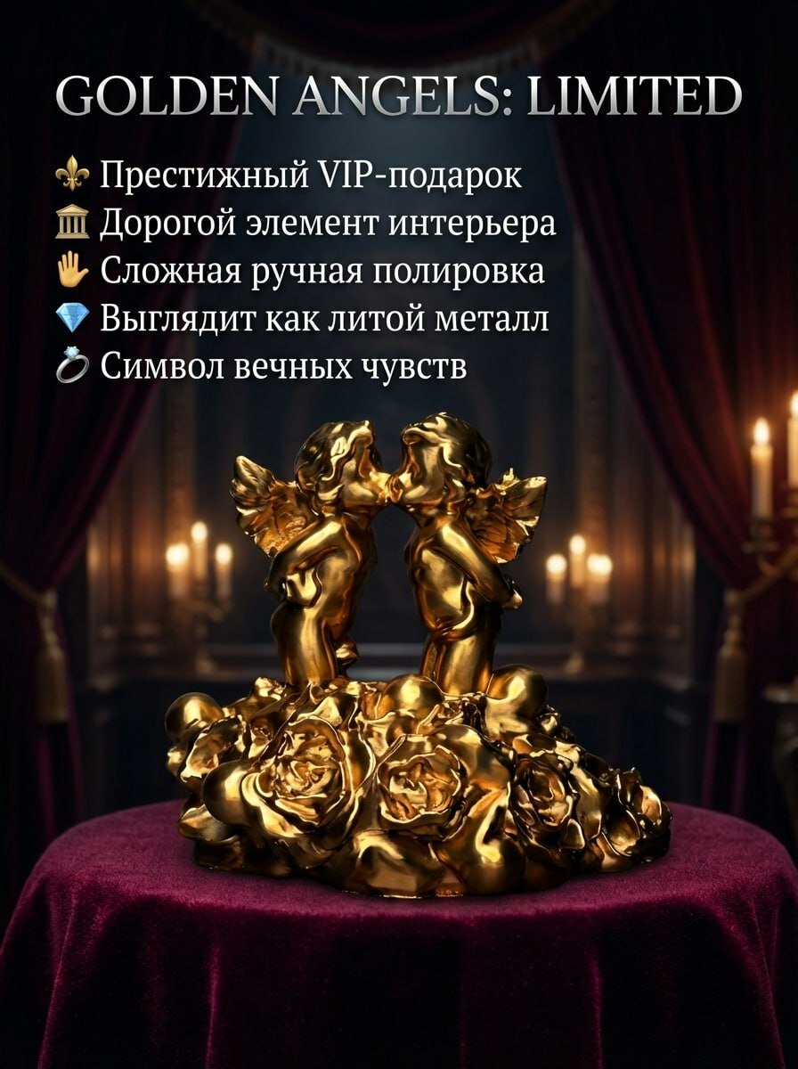 Агнелочки золотистые. Идея для подарка на 8 марта. Ангел. Статуэтка ангел