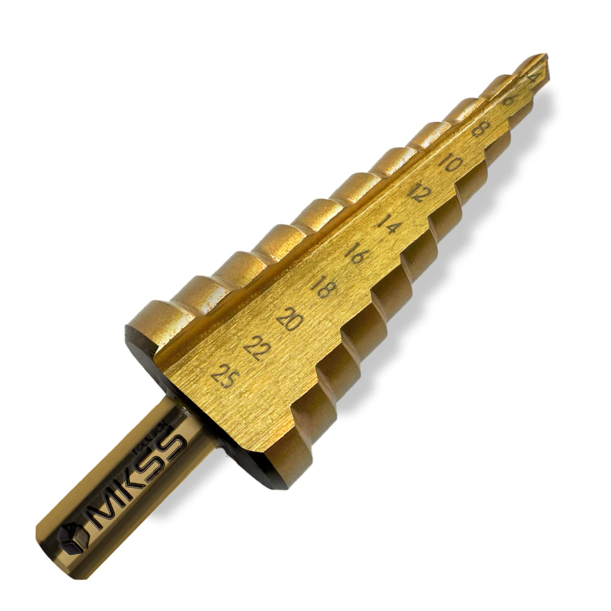 Сверло ступенчатое по металлу MKSS Toolbox HSS TiN 4-25мм ST1425
