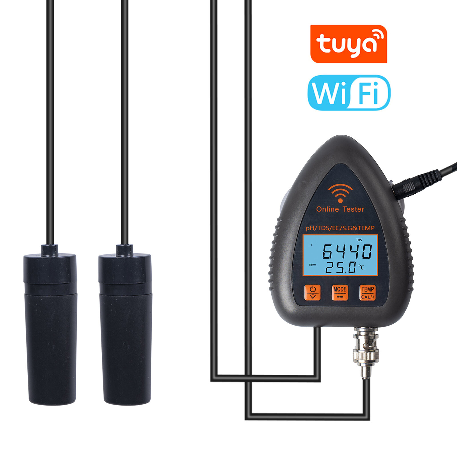 Tuya Wi-Fi 5in1 Качество воды в Интернете монитор PH Total растворенные твердые вещества S.G EC Измеритель тестирования температуры Многофункциональный тестер марикультуры для питьевой воды Аквариум Аквакультура бассейн