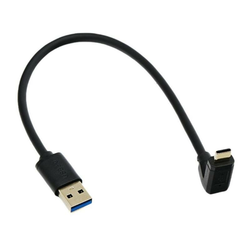USB Type C кабель для зарядки с углом 90 градусов, быстрая зарядка 60W, скорость 10Gbps, 0.25m - Vertical elbow
