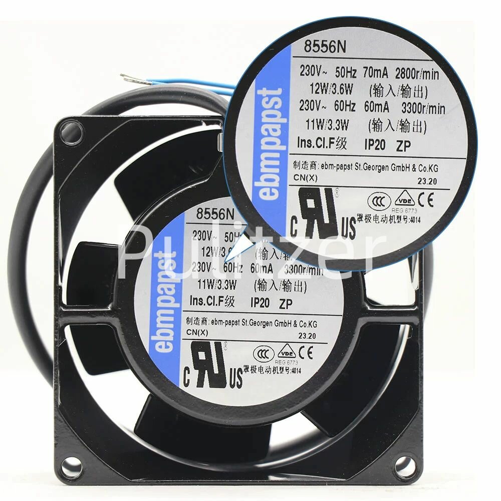 Ebmpapst 8556N 230 В 12/11 Вт 80 * 80 * 38 мм термостойкий осевой вентилятор охлаждения 2800 об/мин 0.07/0.06A