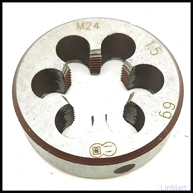 Плашка ручная М24х1.5 для нарезания резьбы, инструментальная сталь, 1 шт