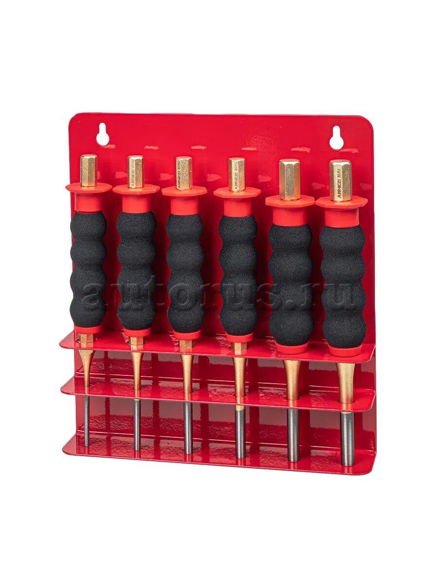 Набор выколоток 6 пр. с держателем на стену ARNEZI R4030330