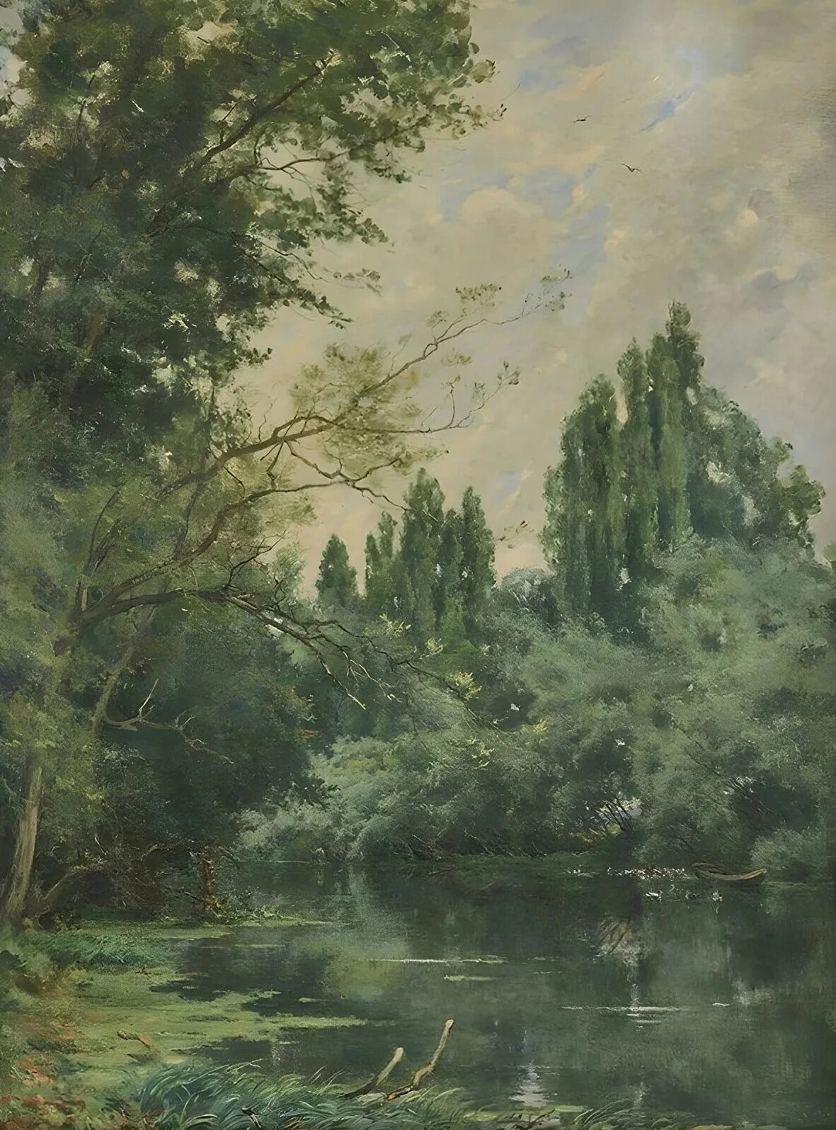 Деревенский пейзаж, холст 20x30см, by-5