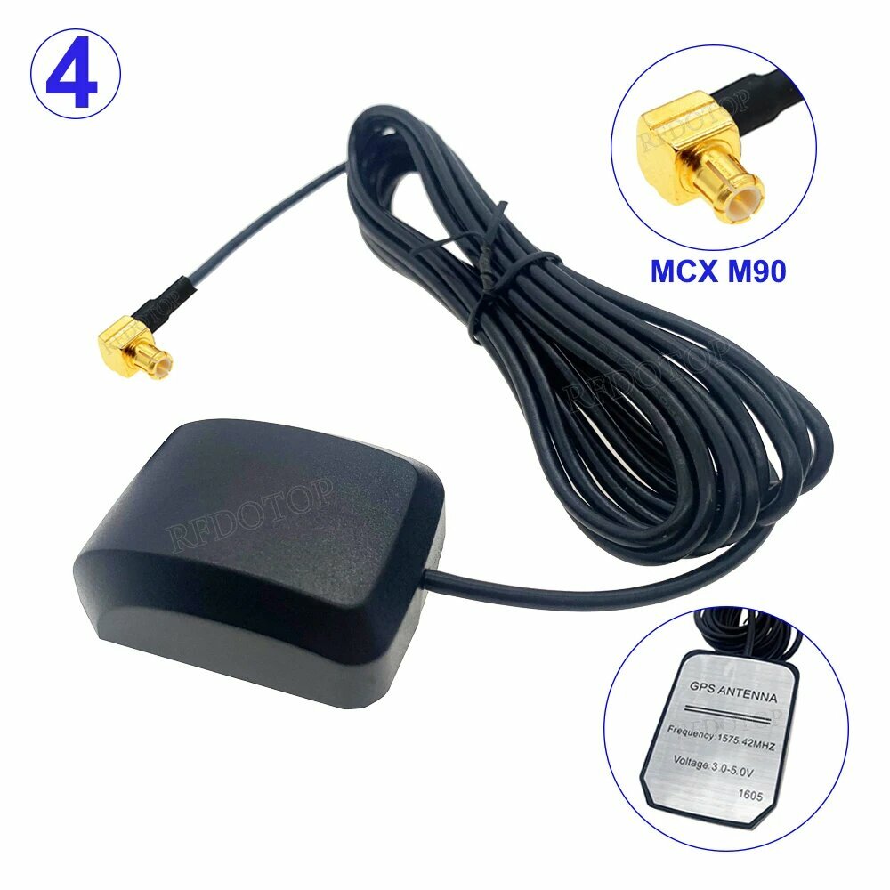 1 шт. автомобильная GPS-антенна SMA/SMB/MCX/MMCX/BNC/TNC/Fakra разъем «папа/гнездо» 5M, MCX Male 90