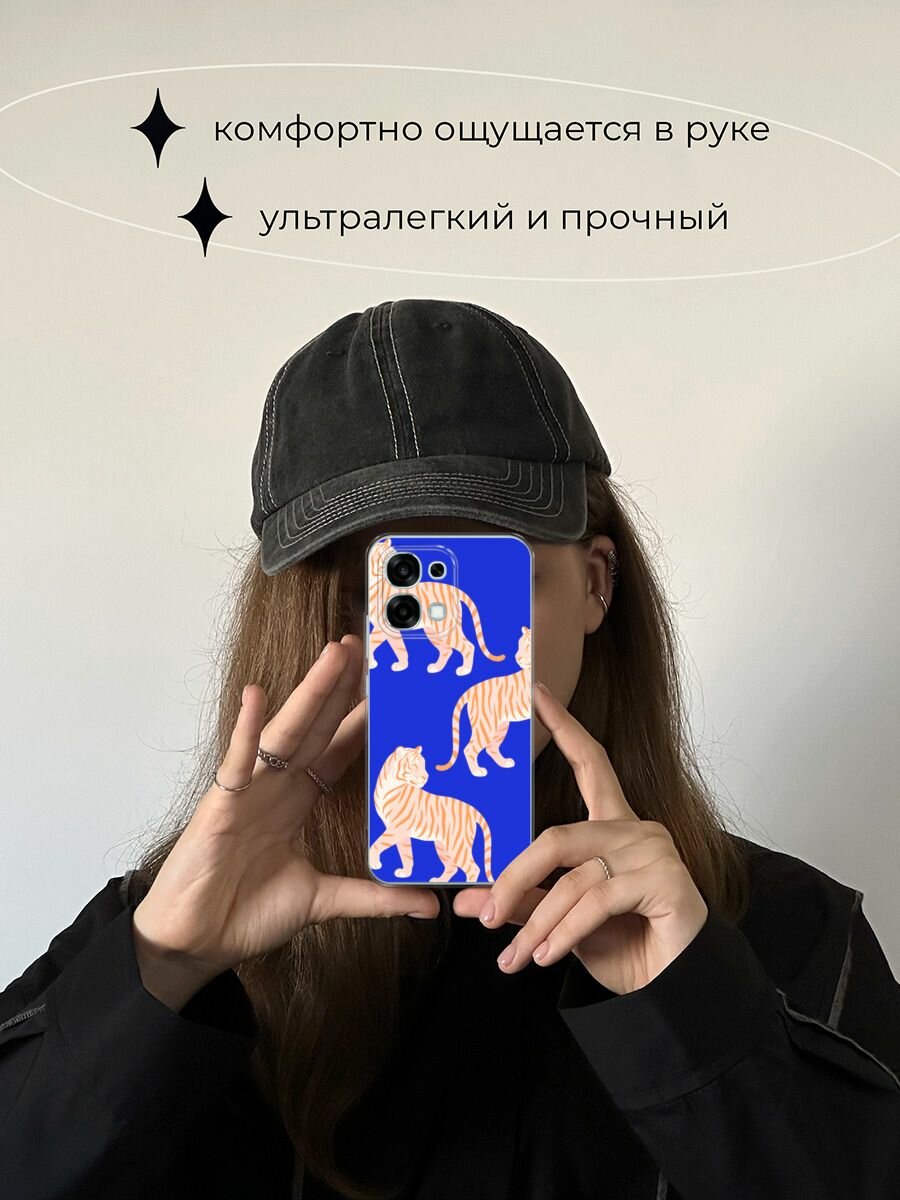 Силиконовый чехол на Oppo A6 Pro / Оппо A6 Про с принтом Три тигра — фото 1