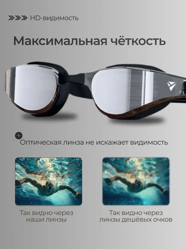 Очки для плавания yooforce для тренировок и соревнований с зеркальным покрытием и защитой от UF-излучения — фото 1