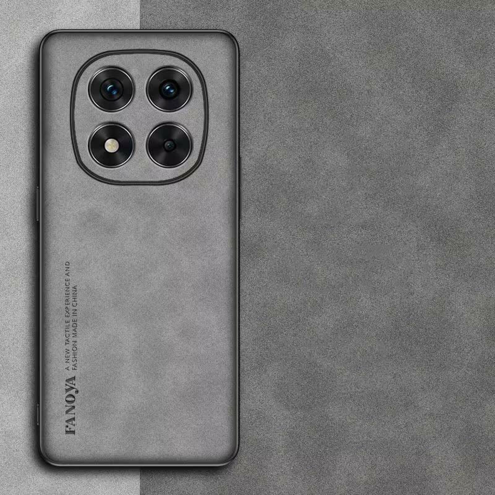 Жесткий чехол MyPads для Redmi Note 14 Pro 5G с текстурой под кожу, серый