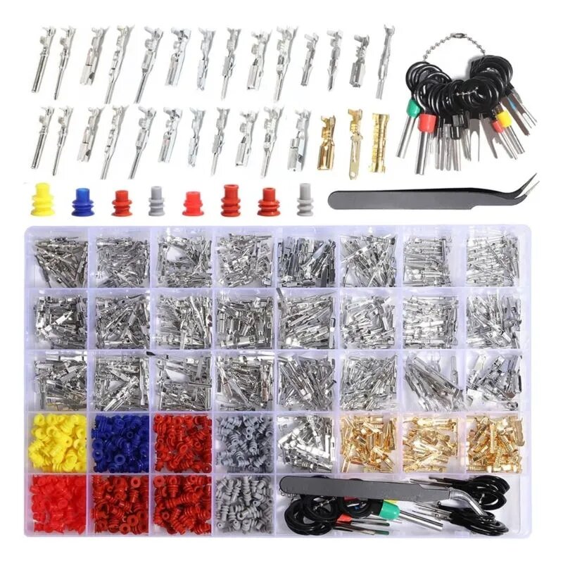 (1 коробка) 950ШТ медных мужских и женских разъемов, автомобильных разъемов, контактных обжимных клемм