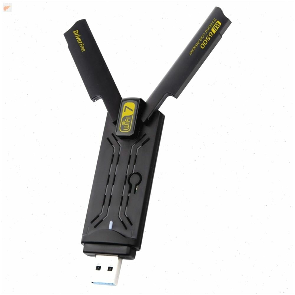 USB-адаптер WiFi7 6500 Мбит/с BE6500 2,4 ГГц, 5,8 ГГц, 6 ГГц, беспроводная сетевая карта 802.11be Free-Drive WiFi-адаптер для Win 10/11