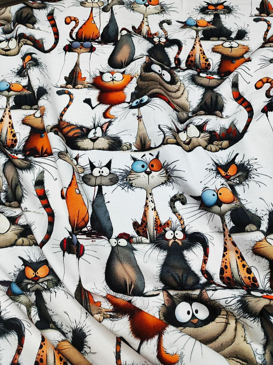 Кулирка с лайкрой "котяры", отрез 1м и ш. 1,8м, качество компакт пенье