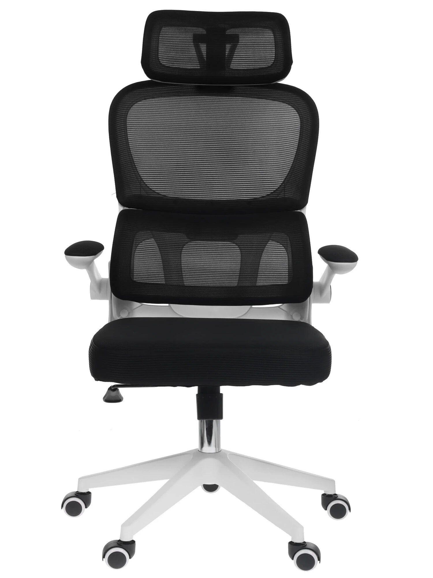 Кресло офисное Myroo OC4106-plw-B Black, 130 кг, обивка из сетки в сочетании с тканью