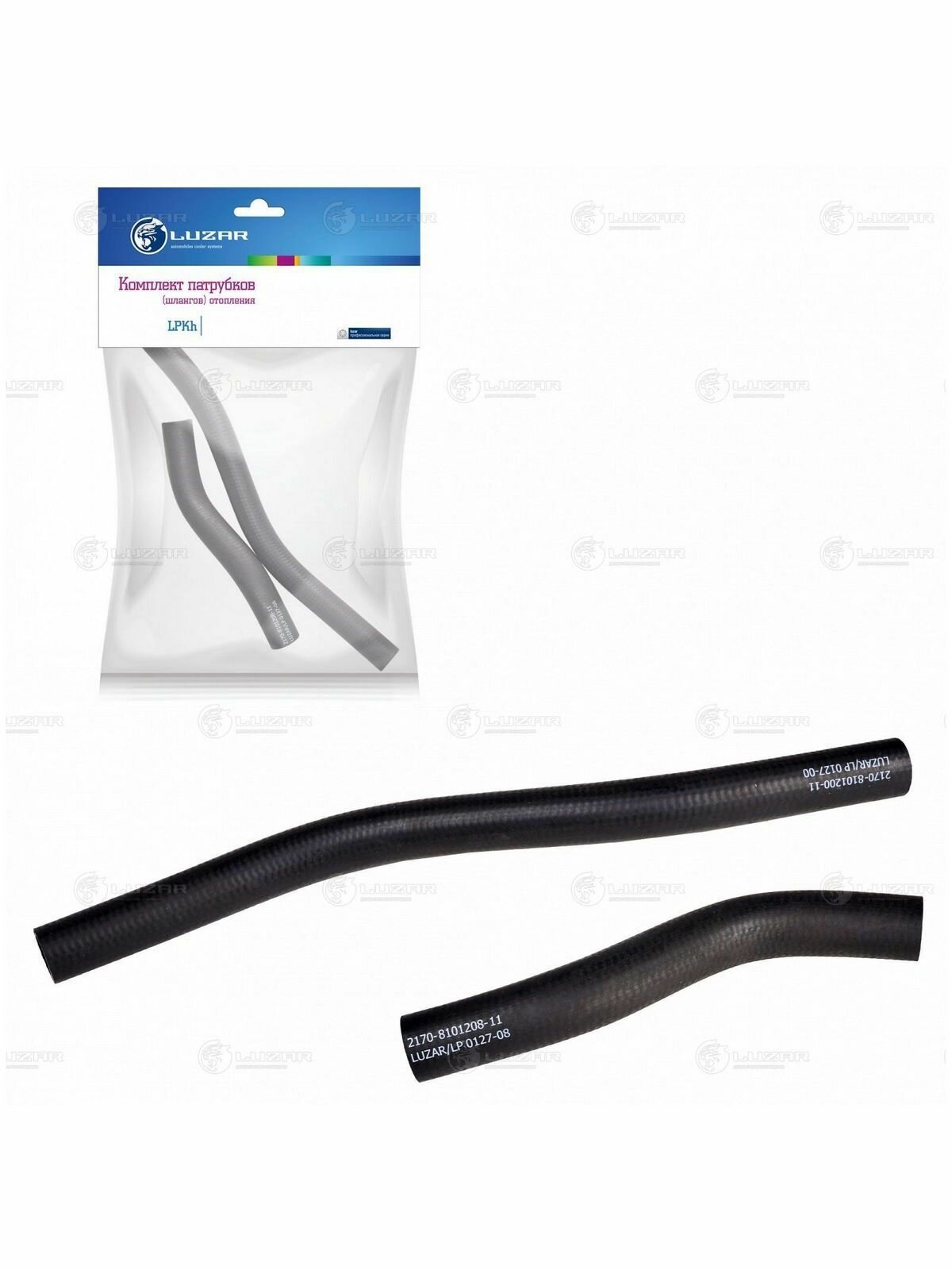 Комплект патрубков отопителя (2 шт.) для а/м Lada Priora / Лада Приора, LUZAR LPKH0127