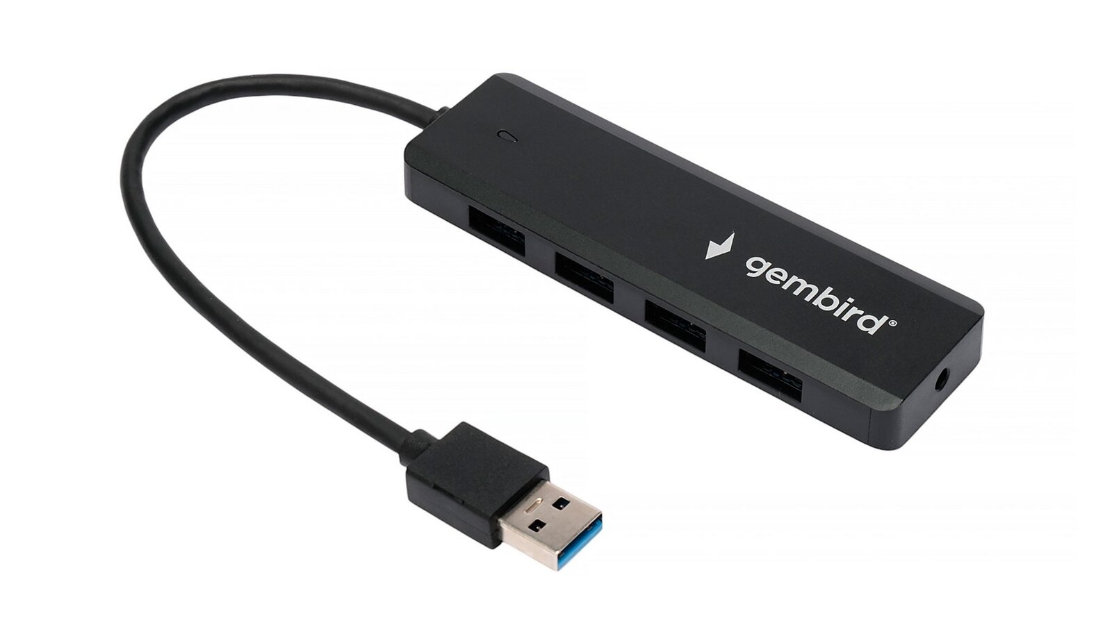 Разветвитель Gembird UHB-C354, 4 порта USB 3.0, с доп. питанием, подключение Type-А, черный