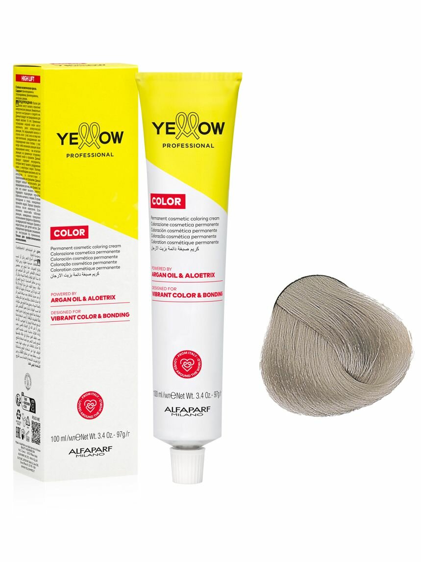 Краска для волос перманентная профессиональная YE COLOR 10.01 (светлый мягкий пепельный блонд), 100 мл 29264