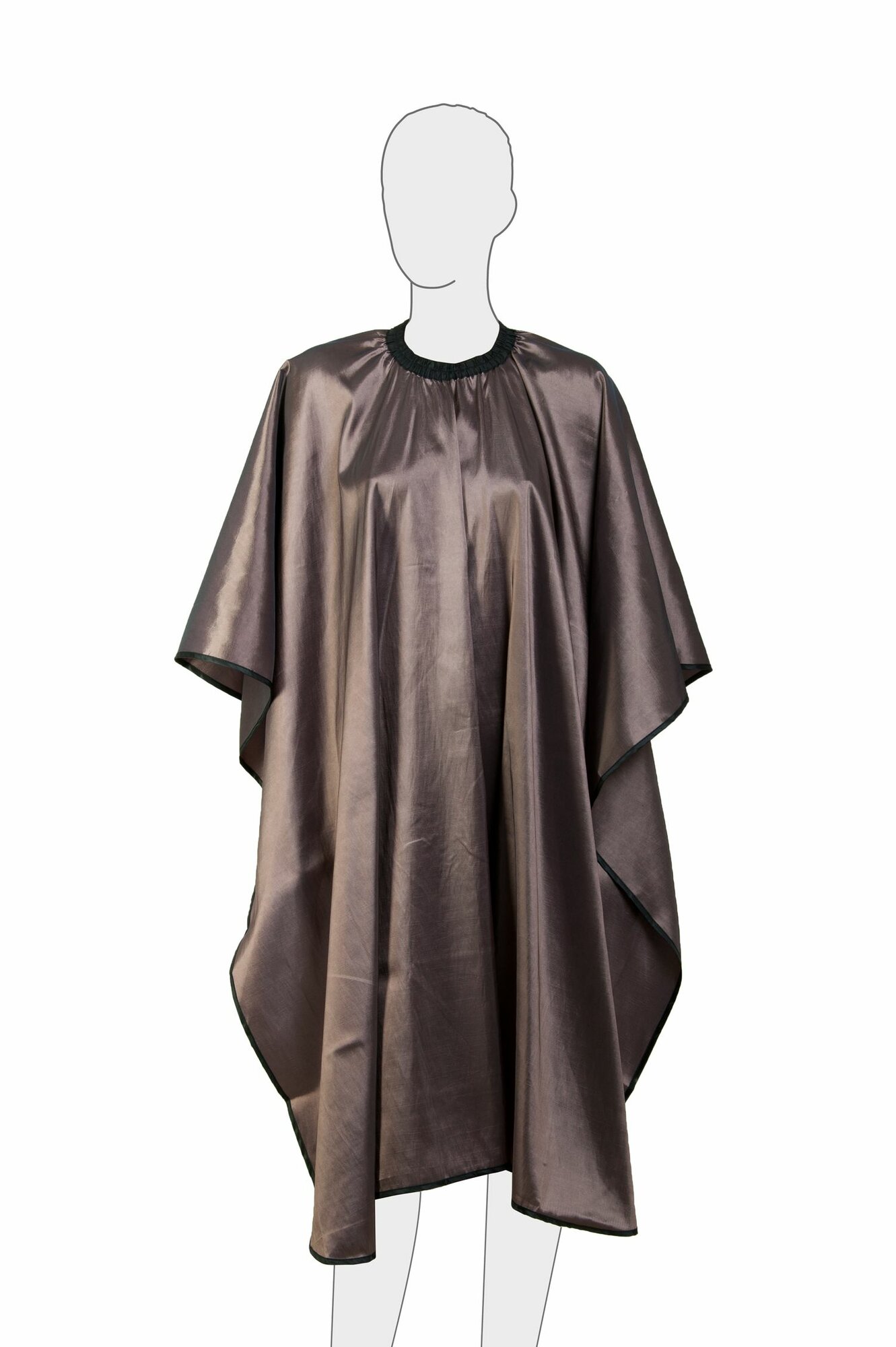 Пеньюар парикмахерский на крючках для стрижки DEWAL PRO "Глянец" 128 х 146 см AA04Brown
