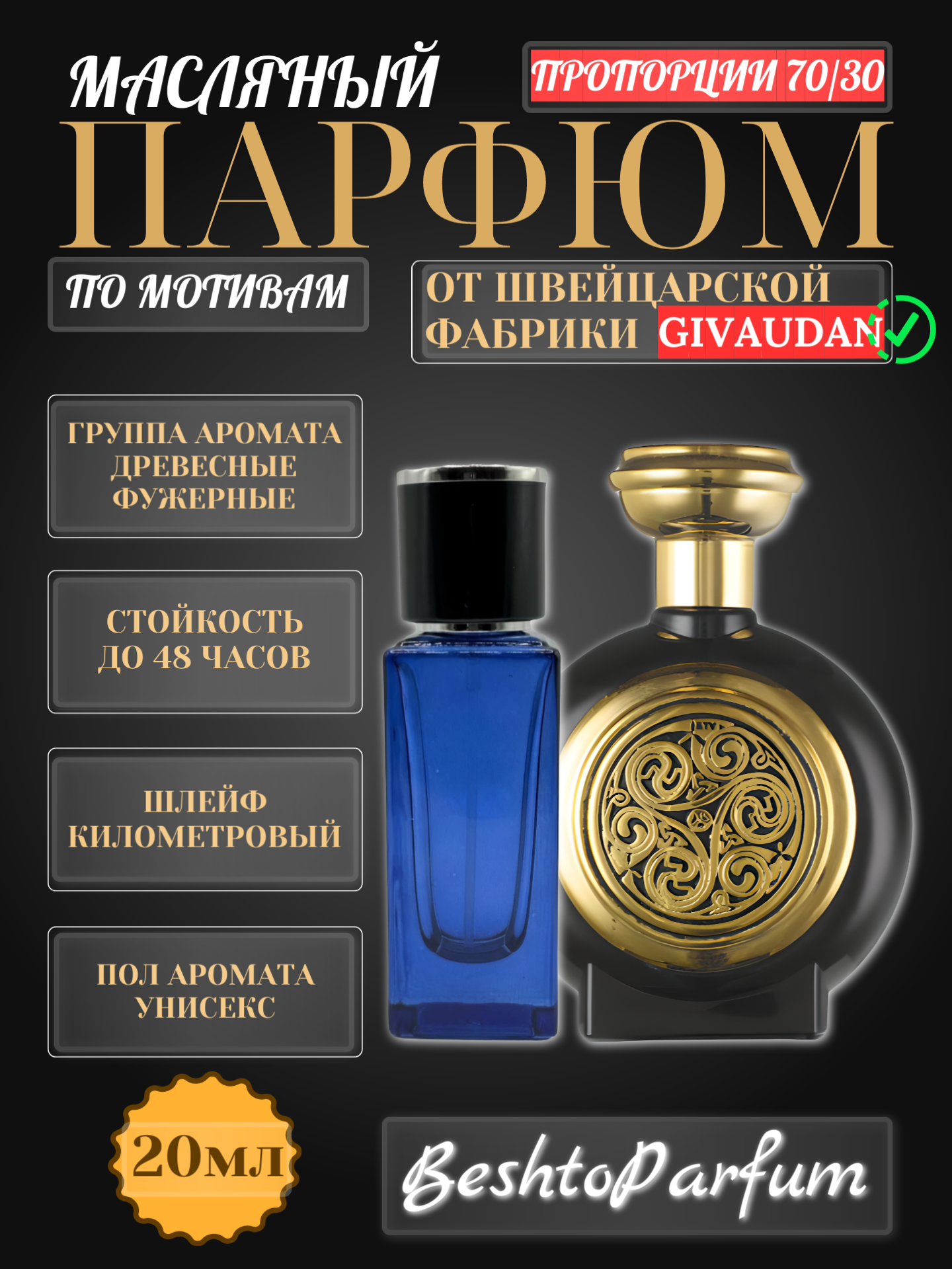 Масляные духи по мотивам Boadicea the Victorious Angelic — стойкий нишевый восточный аромат / 20мл