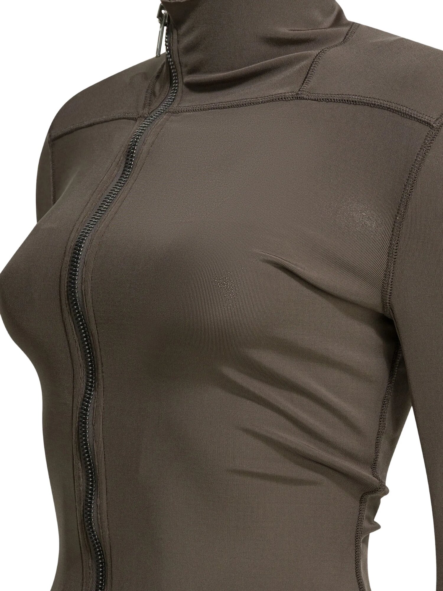 Куртка Rick Owens Asymmetric-zip-fastening jacket, размер 40, коричневый — фото 1