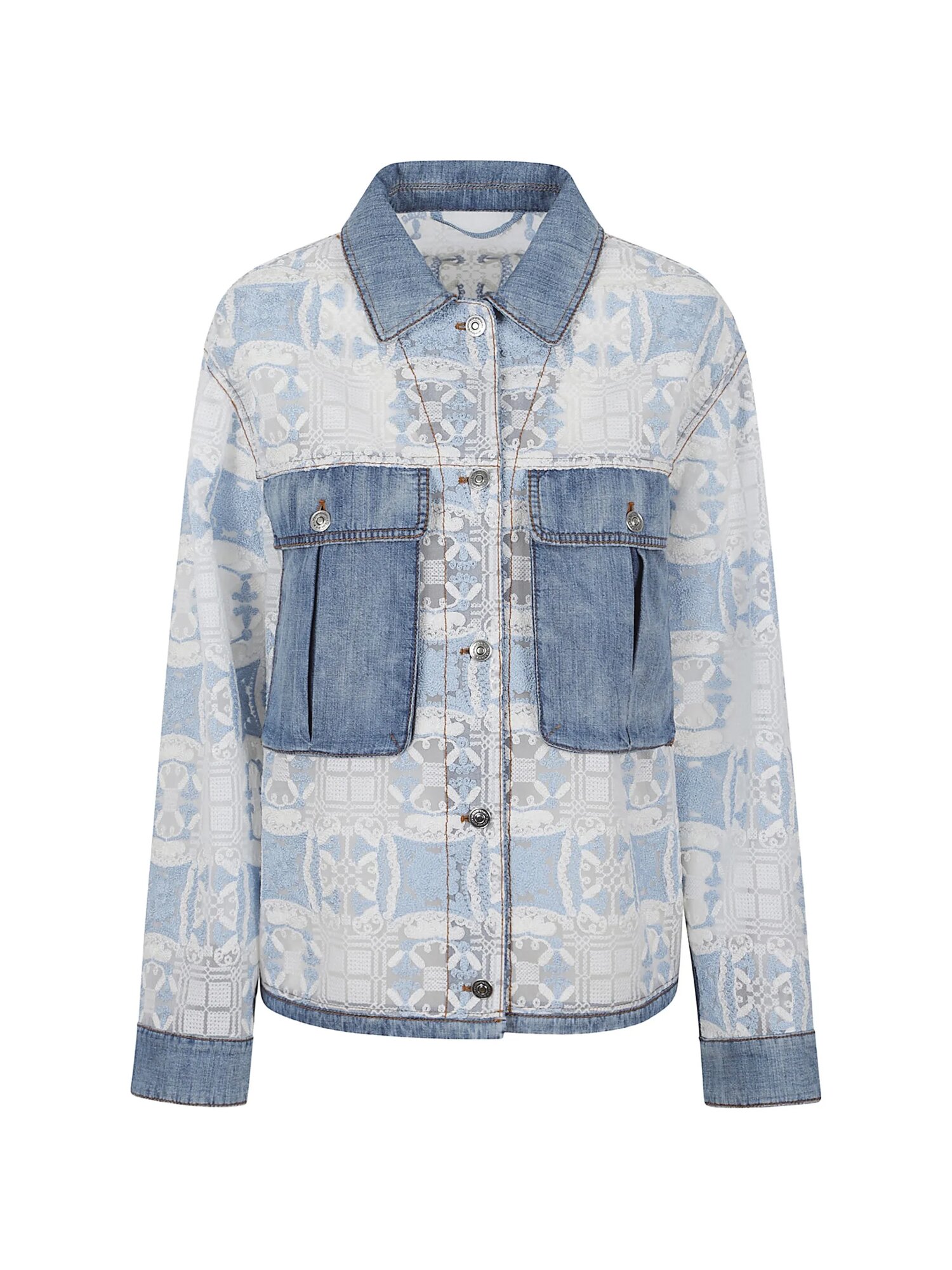 Куртка Lace-panelled denim jacket