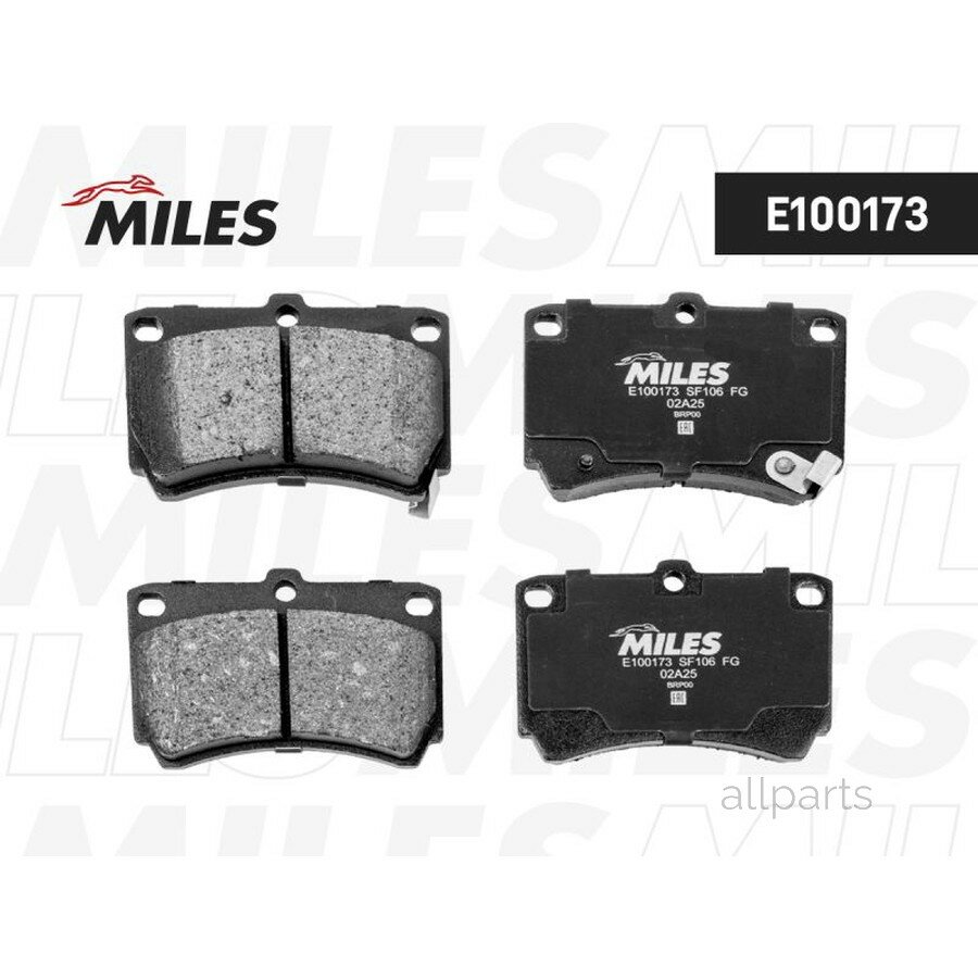 MILES E100173 Колодки тормозные KIA RIO 00>02/MAZDA 121 90>96/323 90>/96> передние