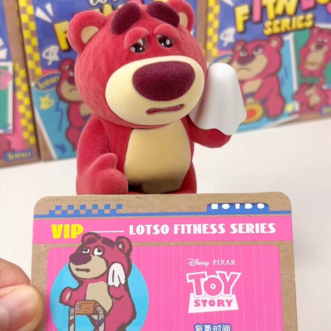 52TOYS Strawberry Bear Fitness Series Blind Box Figurine Trendy Flocked Doll Birthday Gift for Girls Четвёртое