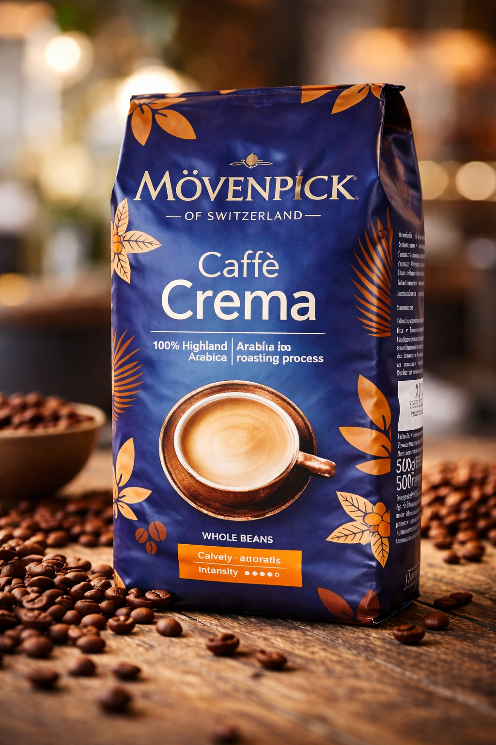Кофе зерно MOVENPICK CAFFE CREMA 500 гр, средняя обжарка, натуральный продукт