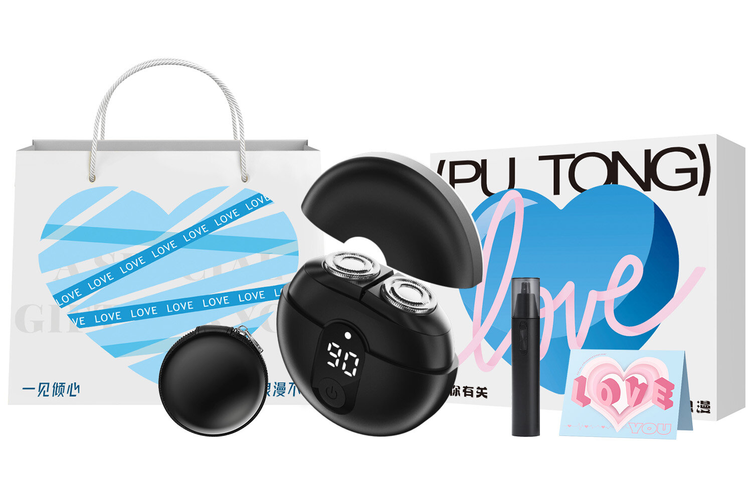 Электробритва мужская Rotary Electric Razor Times G 200, G 200 Night Black, Deeply in Love Boyfriend Surprise Box Limited Edition
