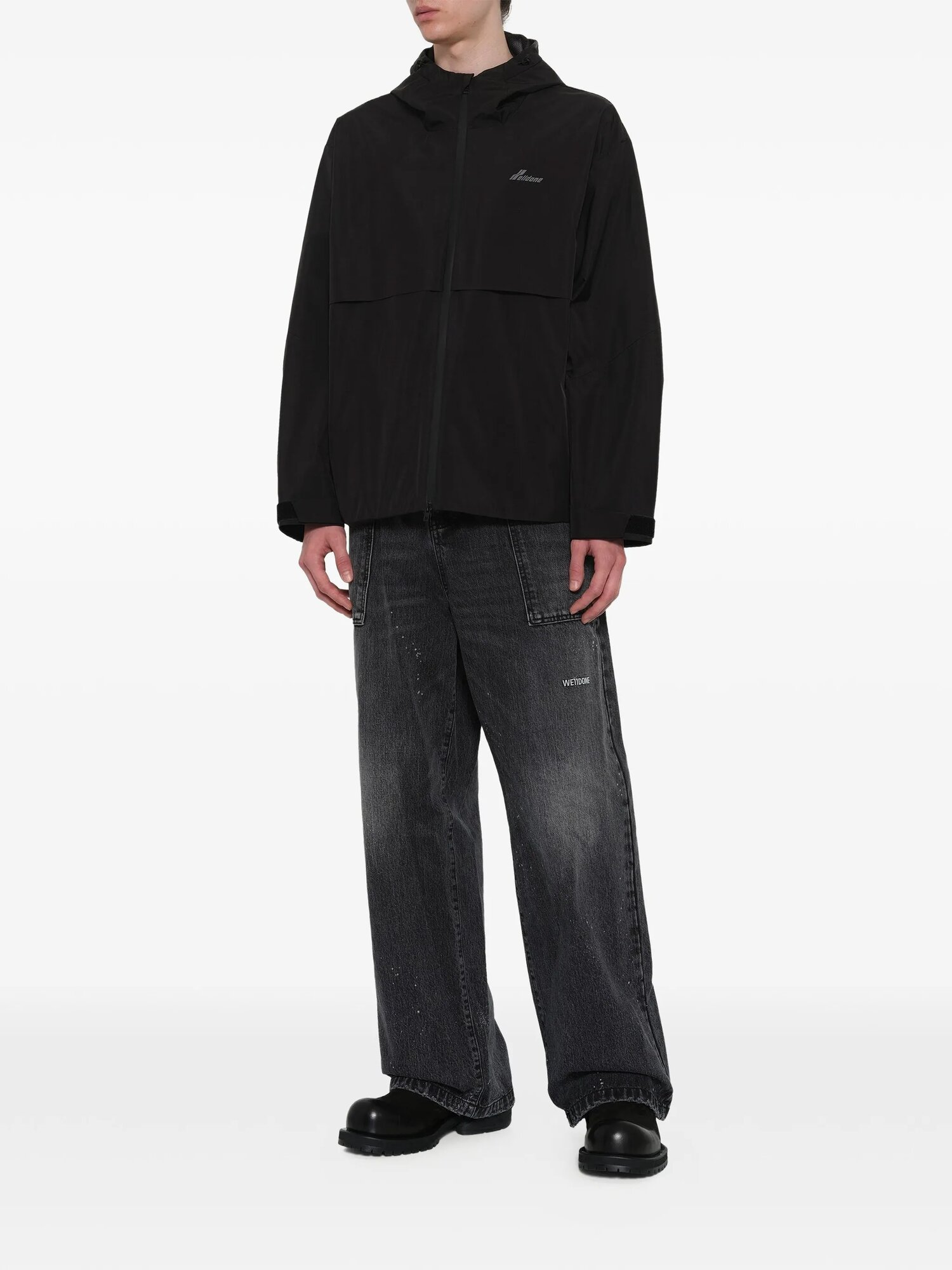 Куртка WE11DONE 3L Shell hoodie jacket, размер 48, черный — фото 1